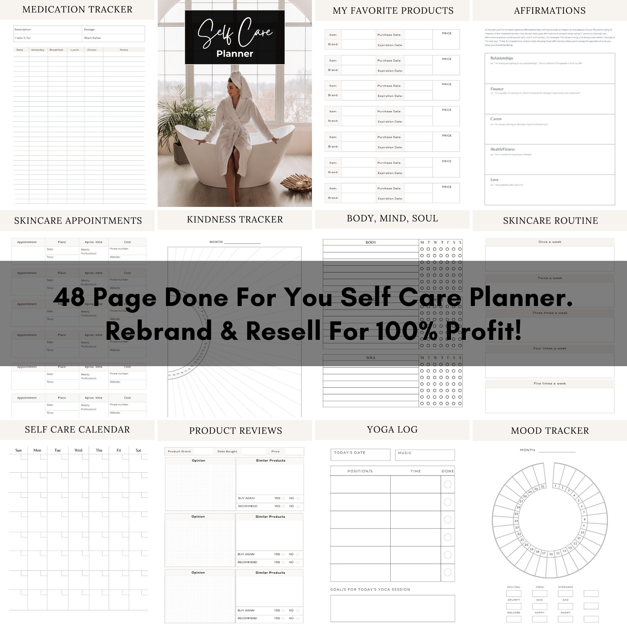 Self Care Planner Printable Mindfulness Workbook Self Love Journal Self ...