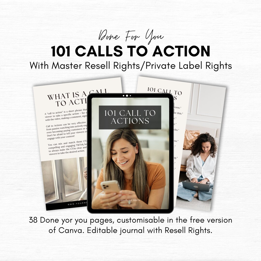 101 Call to Action Prompts: Social Media Guide With MRR (canva Template ...