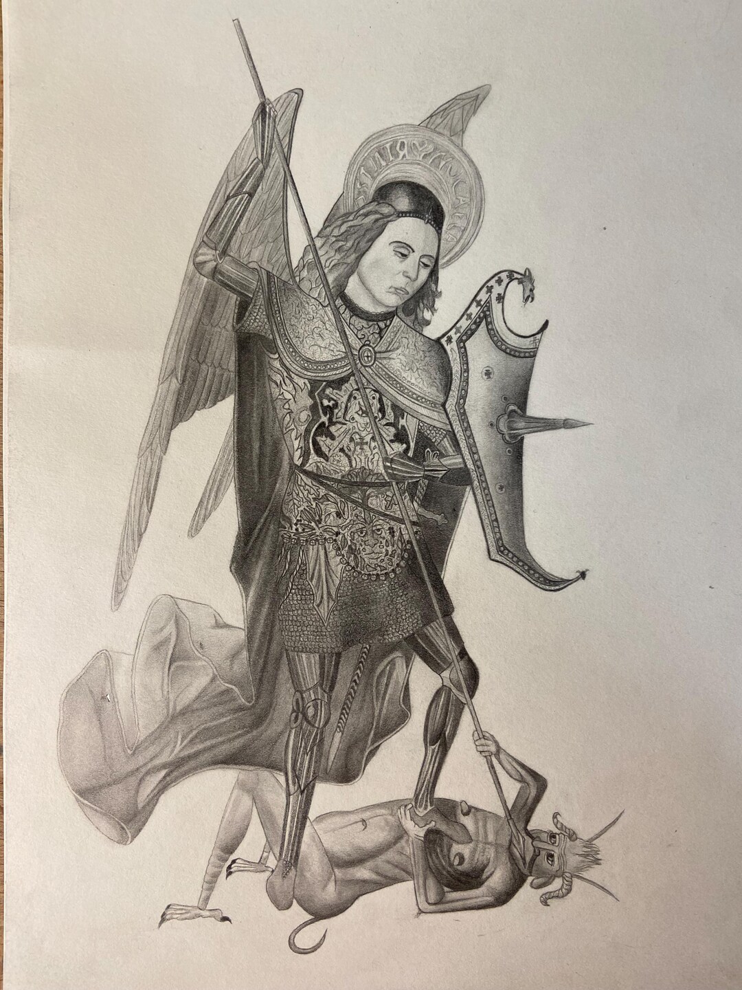 St. Michael Drawing - Etsy