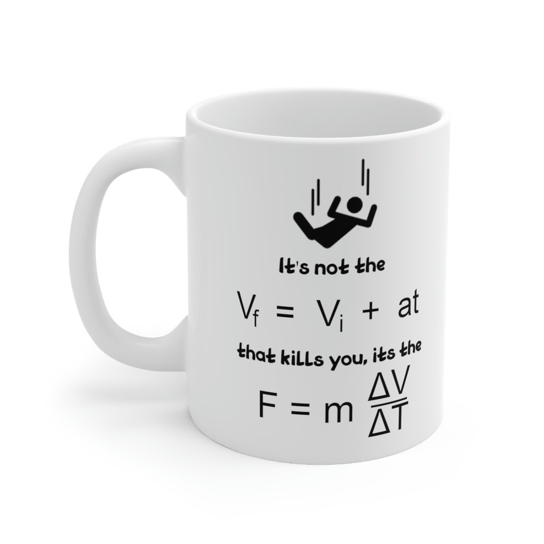 Funny Physics Falling Mug With Equations - Etsy