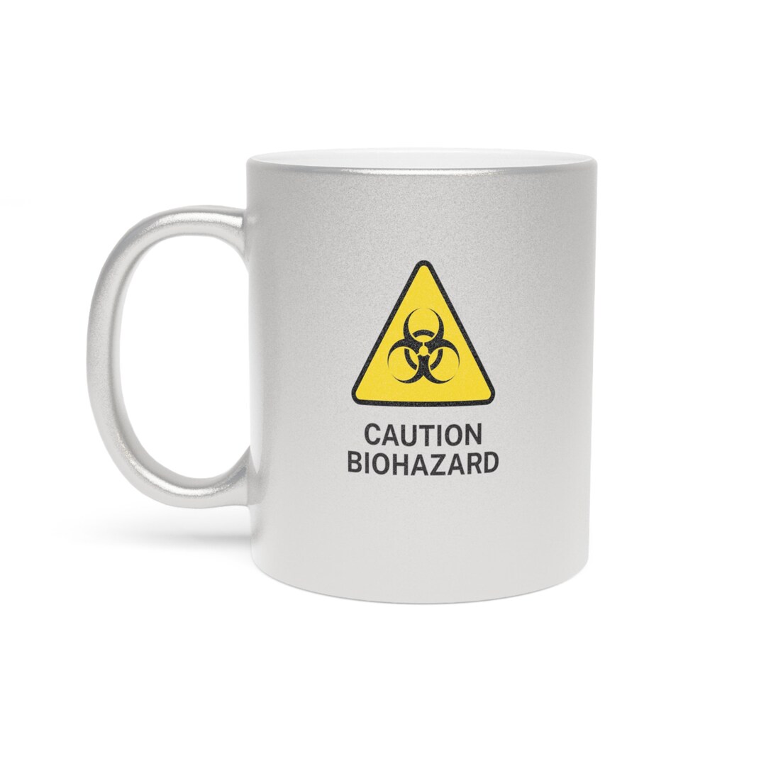 Silver Biohazard Mug // Metallic Finish - Etsy