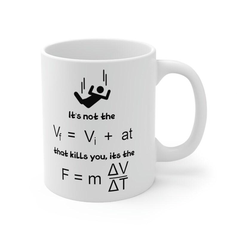 Funny Physics Falling Mug With Equations - Etsy