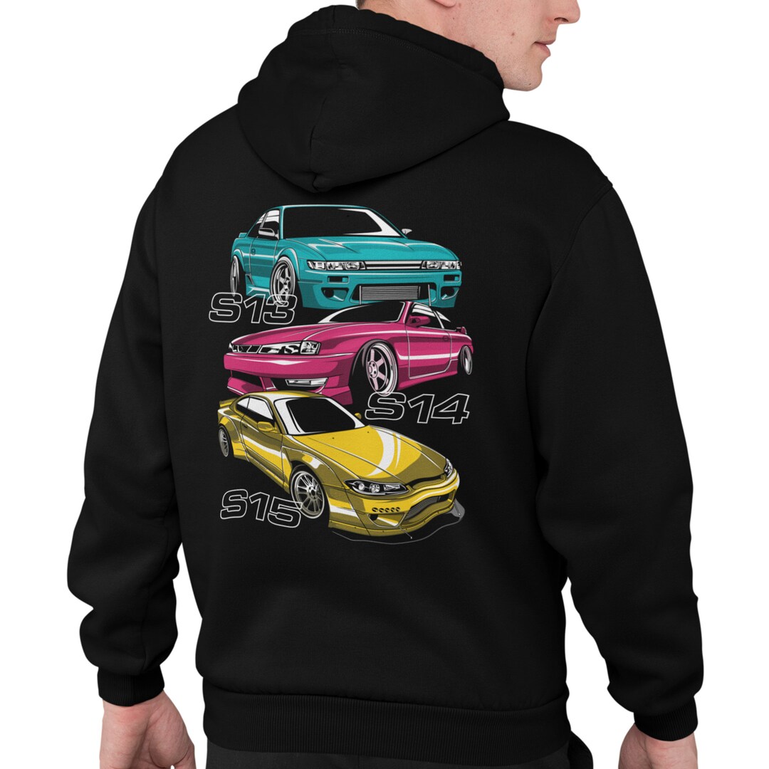 S Chassis Generation Car Hoodie | Nissan Silvia 180SX, 200SX, 240SX ...