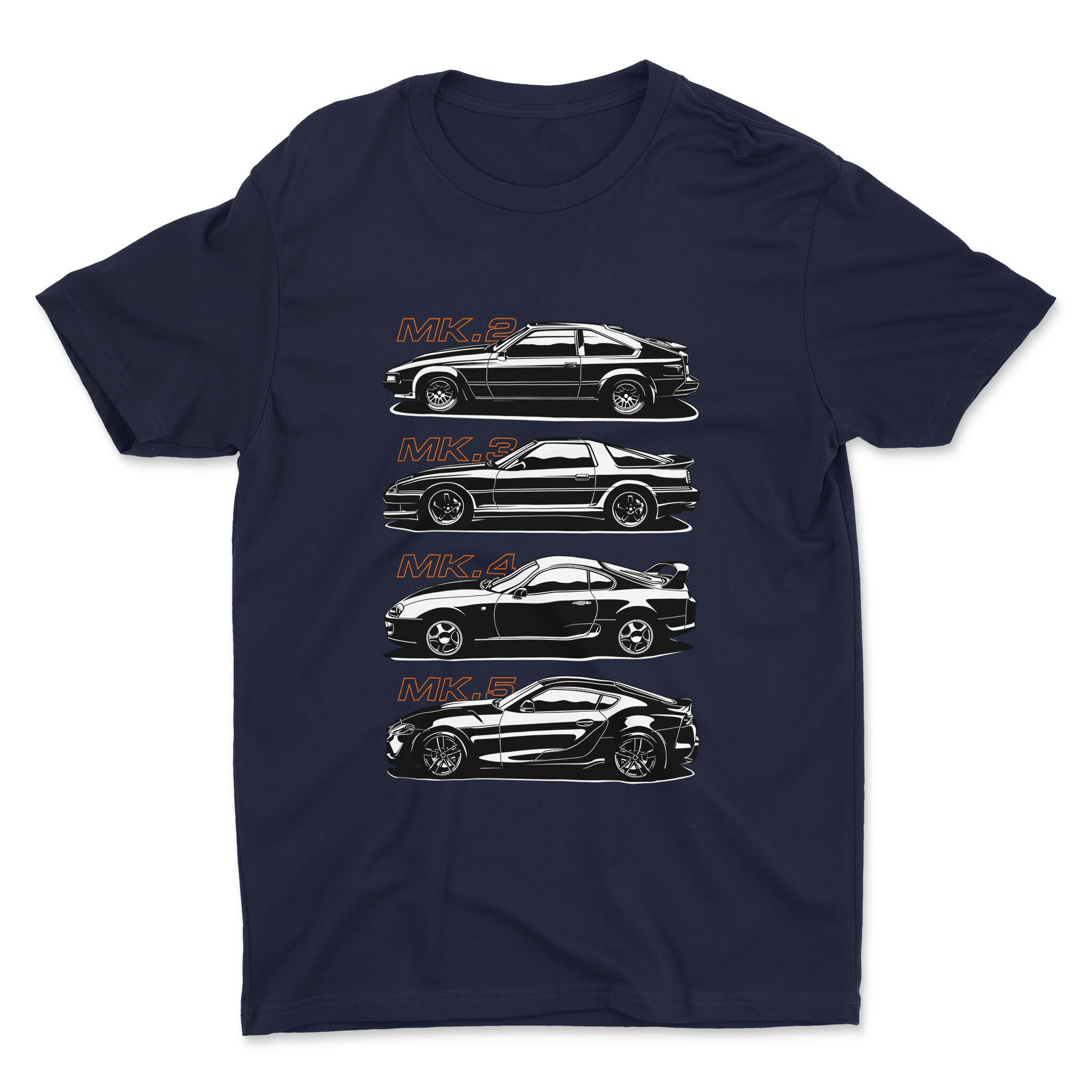 Toyota Supra History Car T-shirt | Supra MK2, MK3, MK4, MK5, JDM Shirt ...