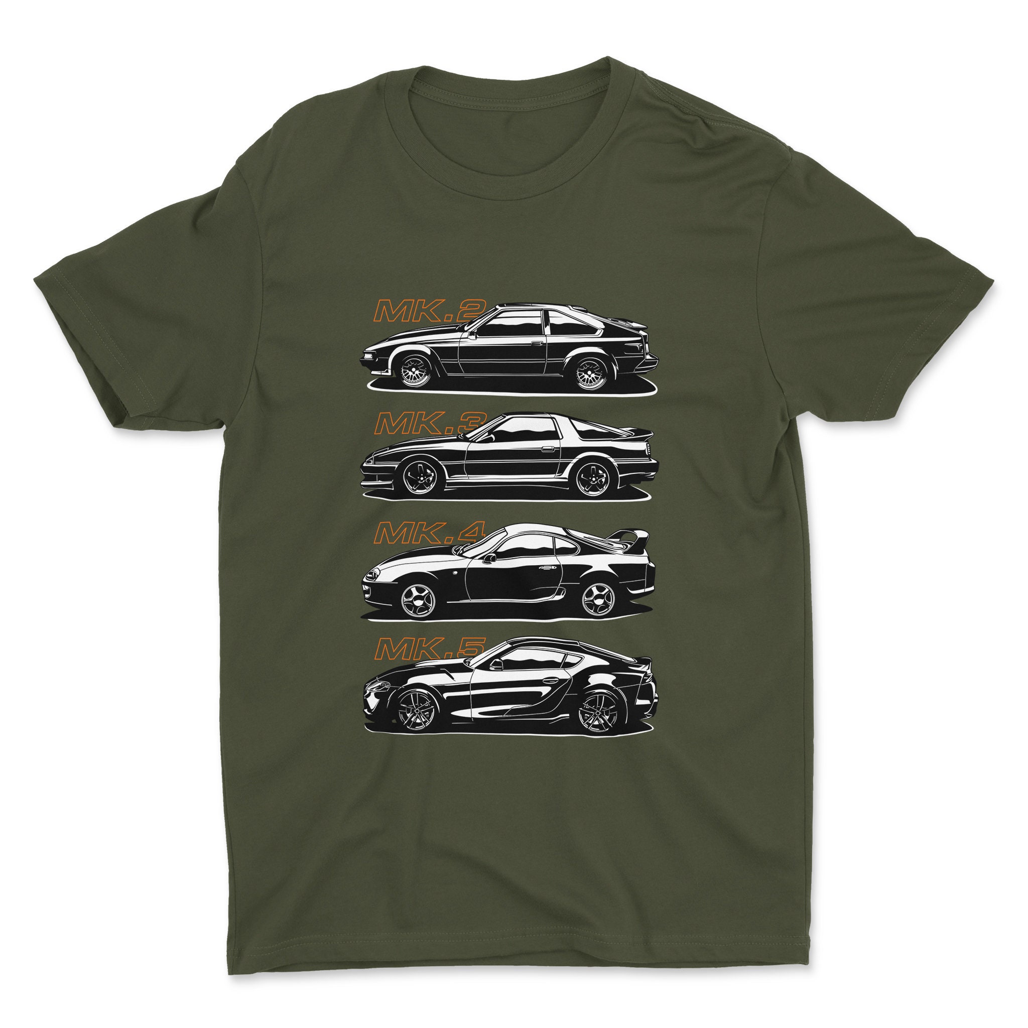 Toyota Supra History Car T-shirt | Supra MK2, MK3, MK4, MK5, JDM Shirt ...