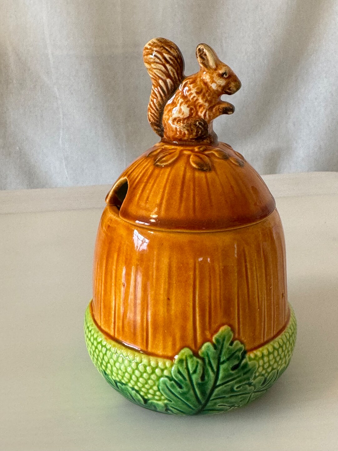 Vintage Marutomo Ware Squirrel and Acorn Jam Pot, Sugar Bowl, Japanese ...