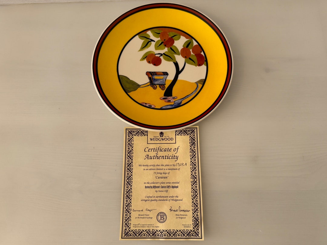 Rare Clarice Cliff Bizarre, Applique Caravan, 8 Inch Display Plate ...