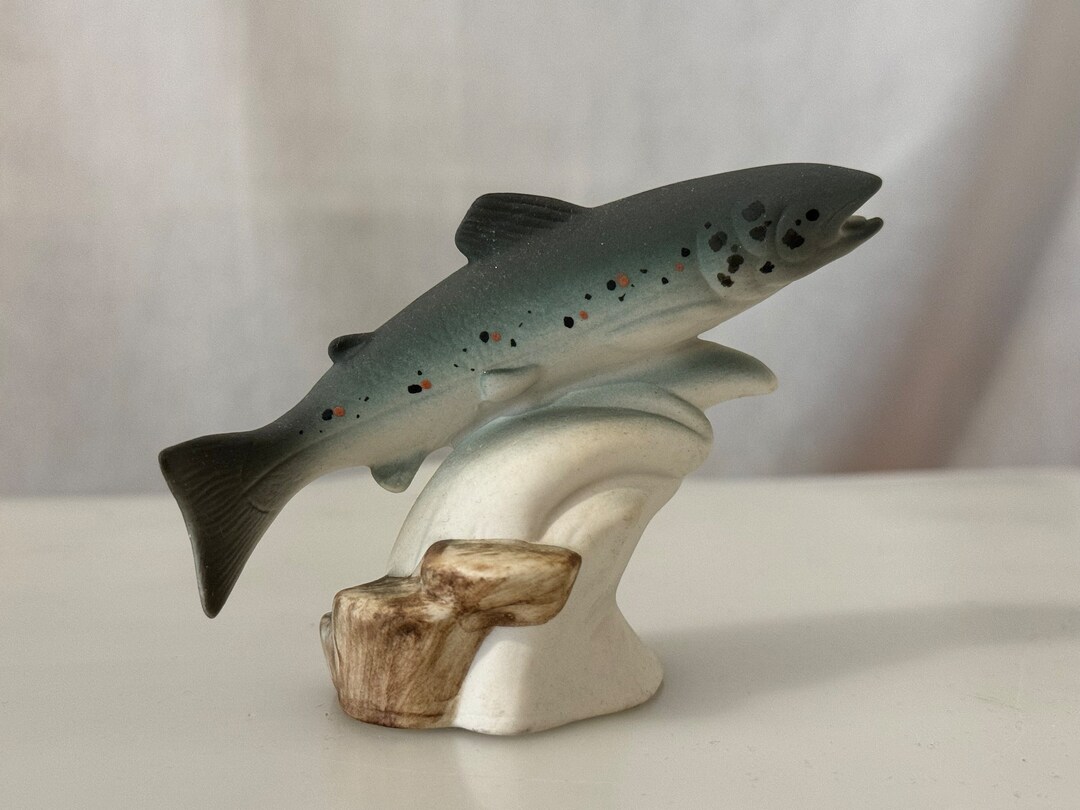 Vintage Highbank Porcelain Lochgilphead Scotland Leaping Salmon Fish ...