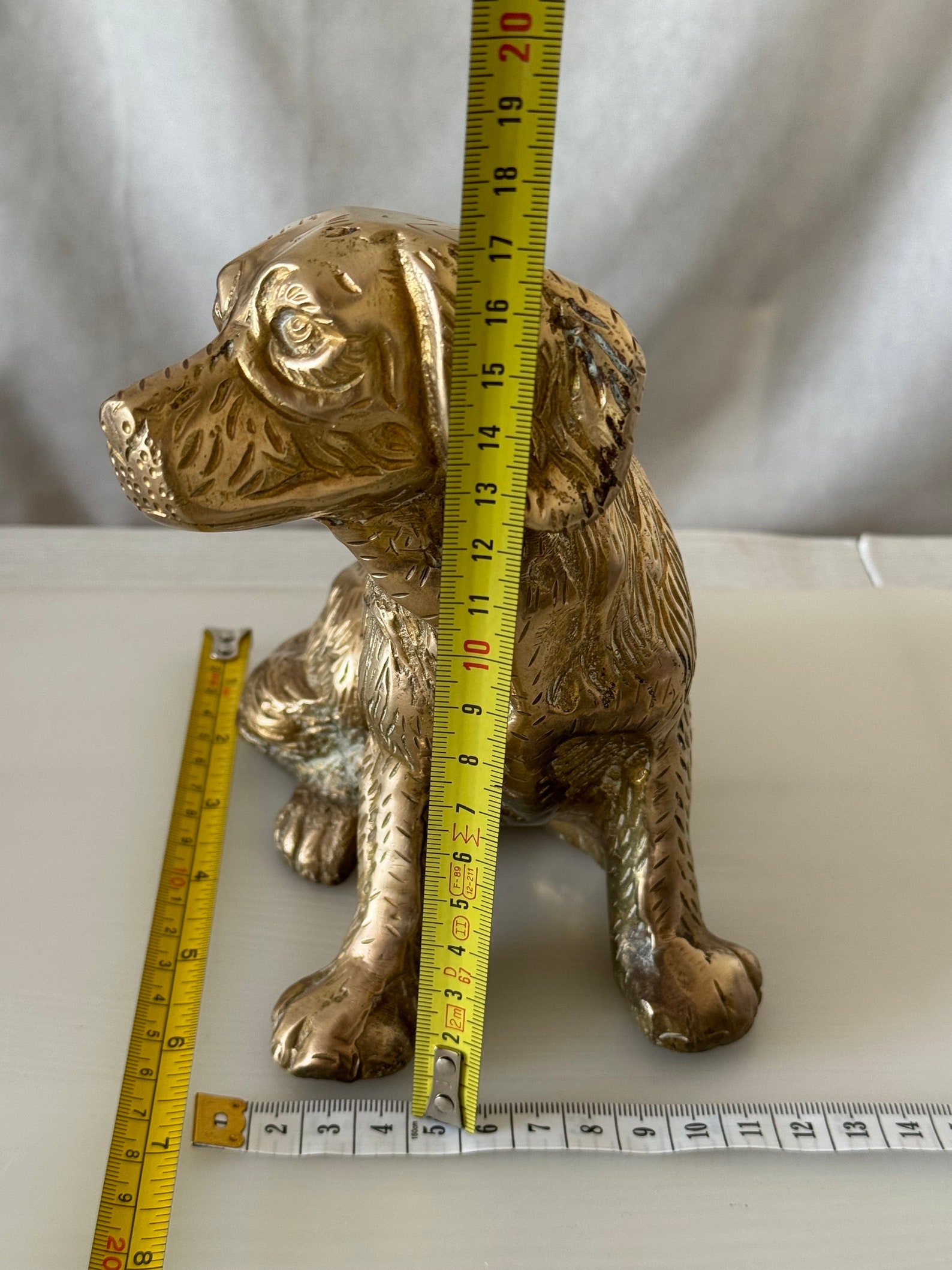 Vintage Brass Labrador Dog Figurine Heavy Sculpture Collectable Home ...
