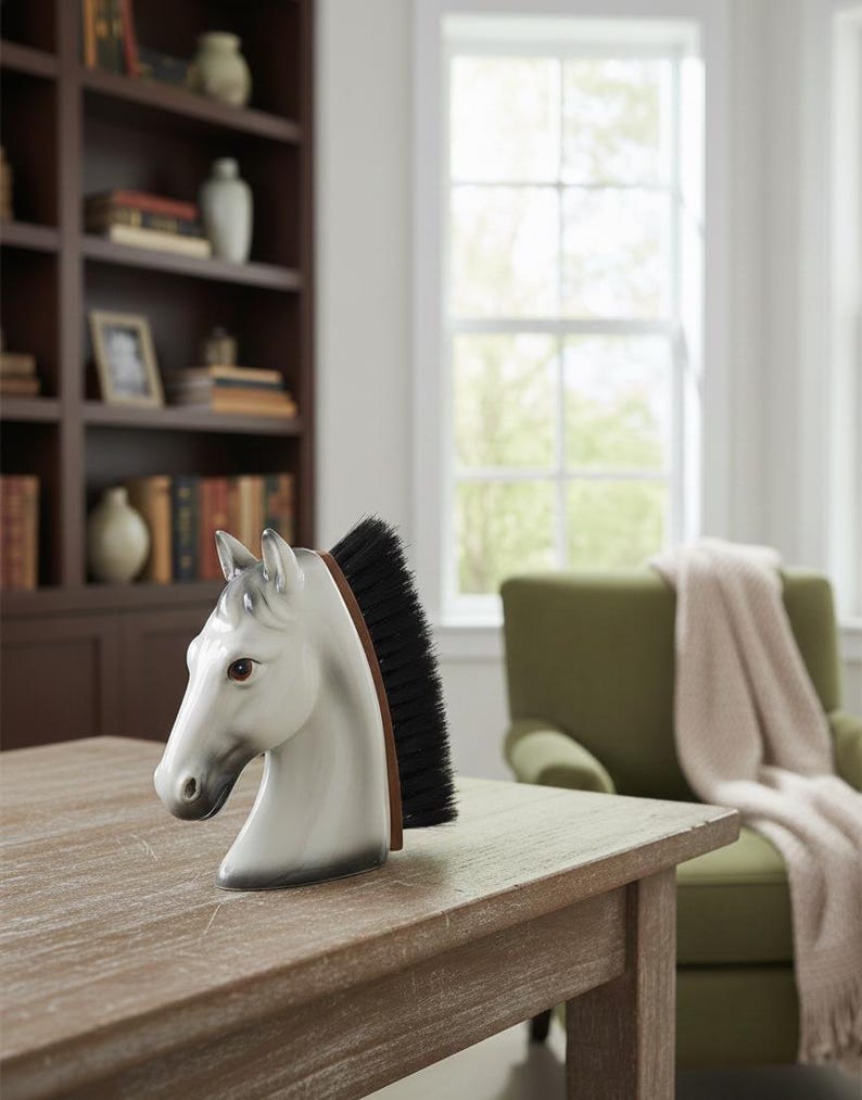 Vintage Ceramic Horse Head Lint Brush | Collectable Home Decor ...