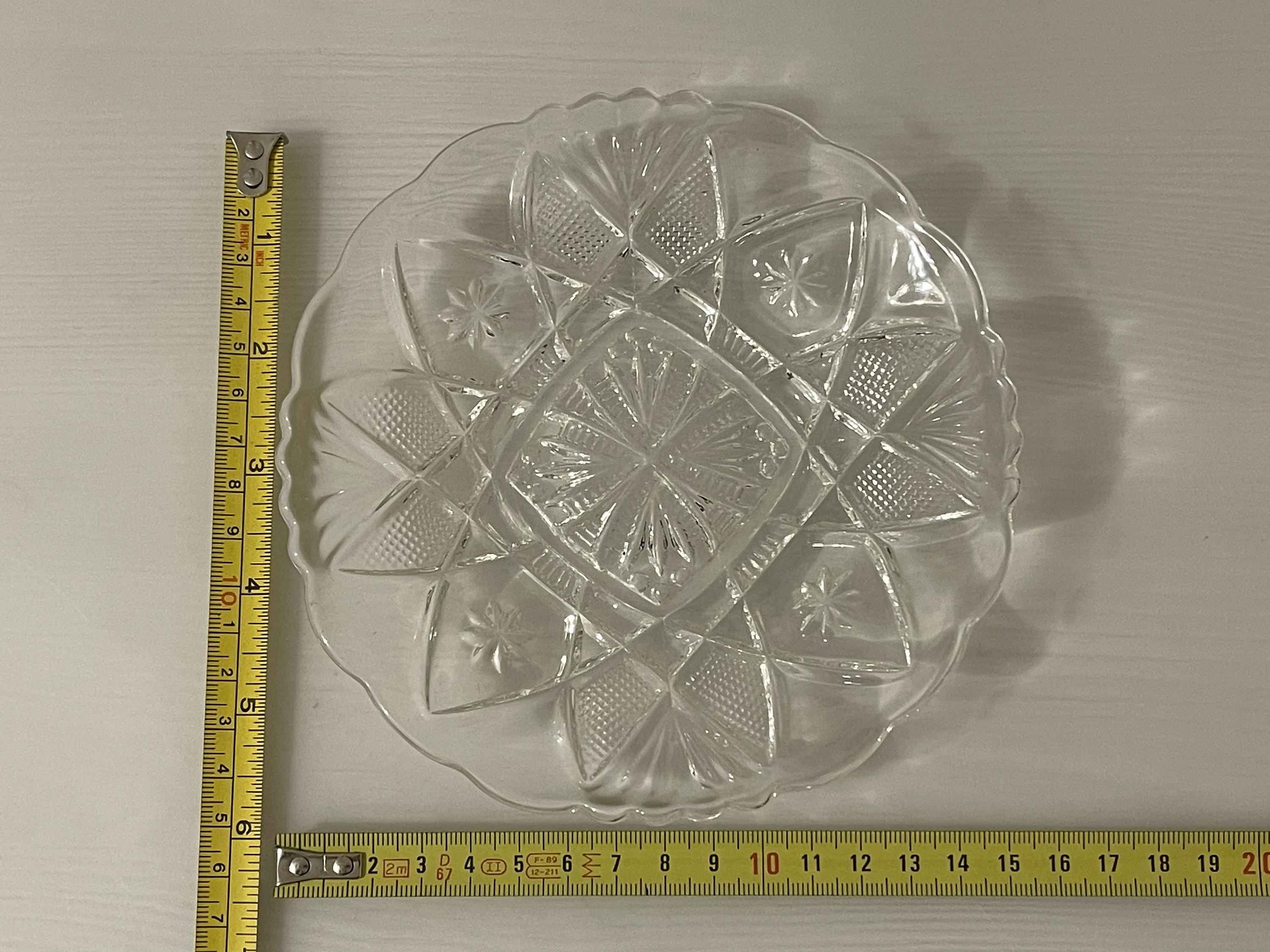 Cut Glass Tea Plate, Clear Glass Plate, Pressed Glass Plate, Birthday ...