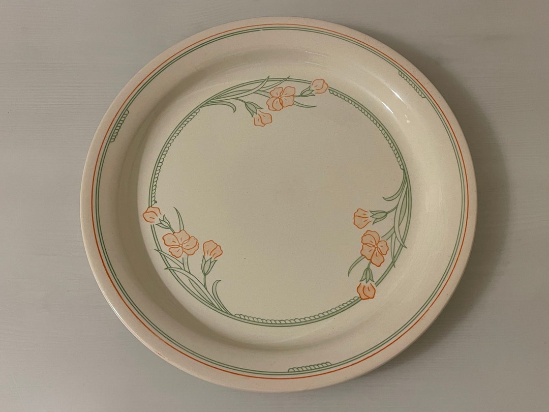 Vintage EIT England Tableware Peach Blossom Floral Dinner Plates ...