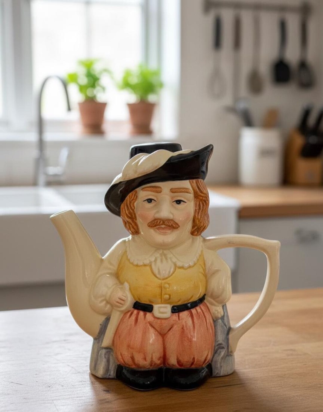 Vintage Musketeer Toby Jug Style Teapot Ceramic Collectible Kitchen ...