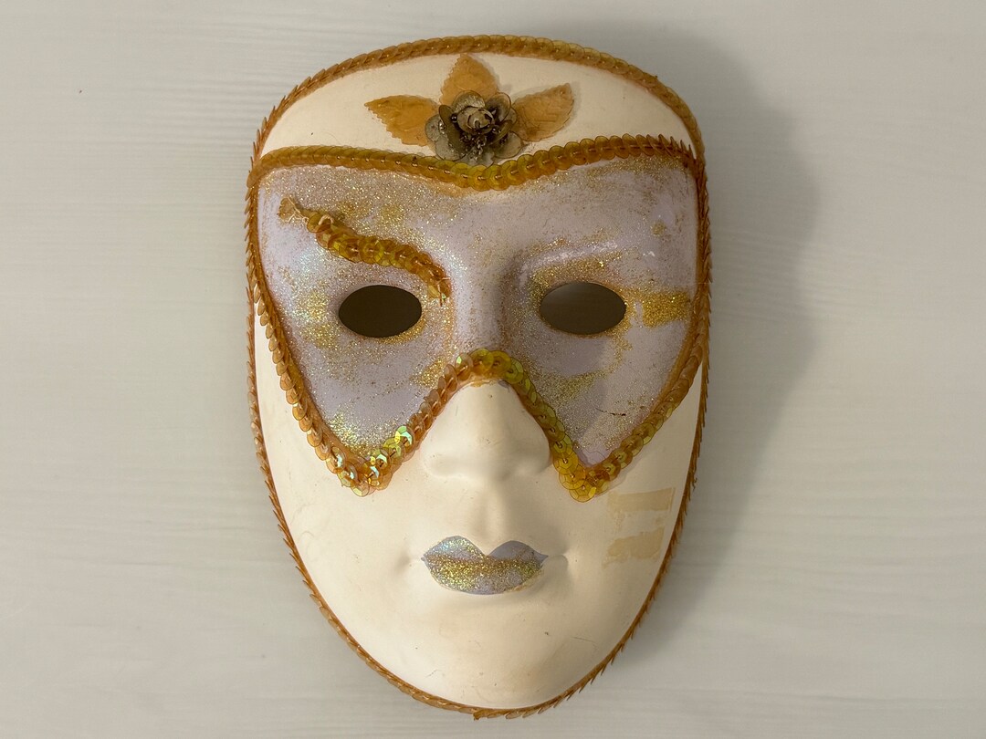Vintage Venetian Carnival Ceramic Hand Painted Mask, Wall Décor ...