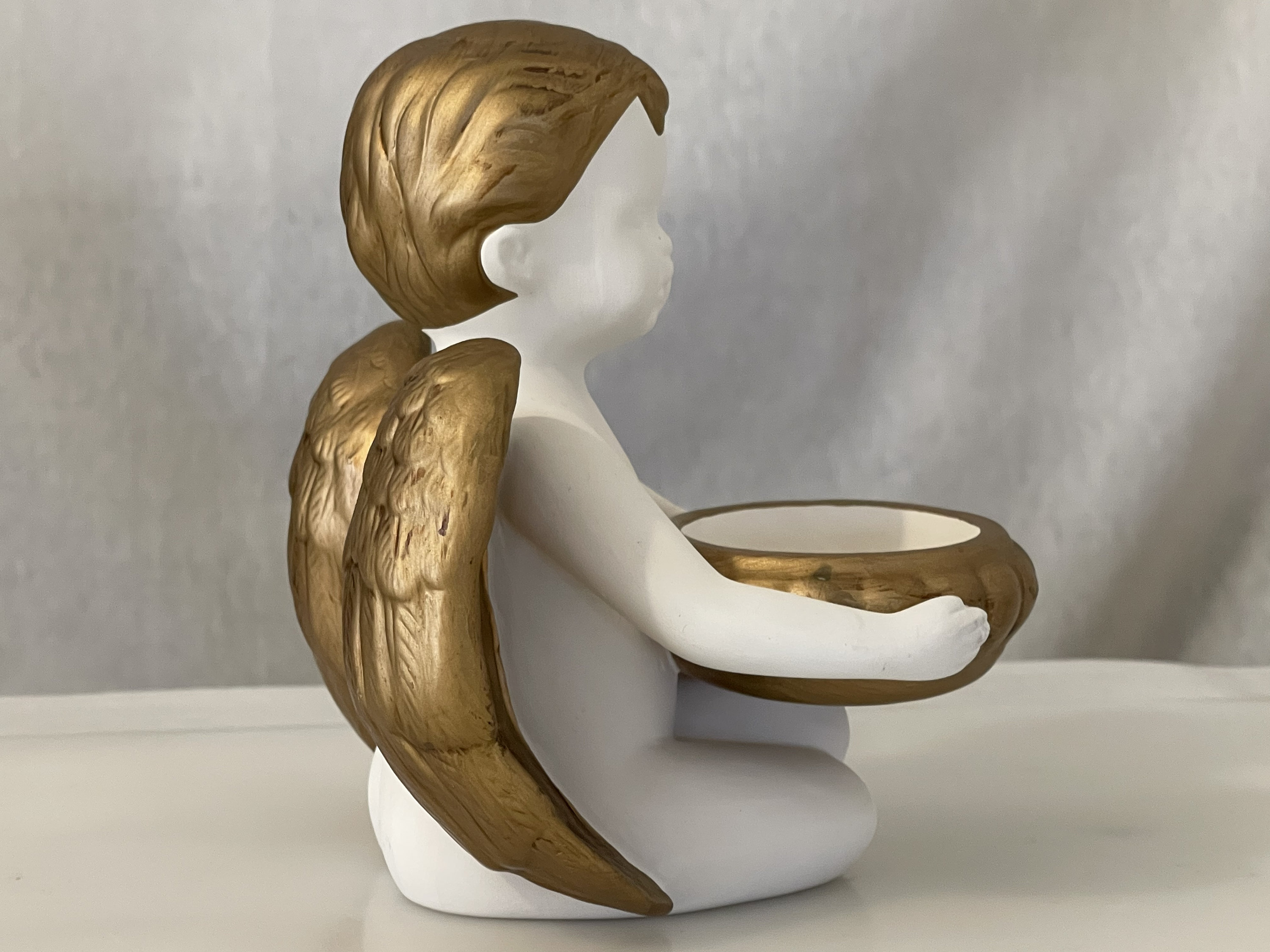 Vintage Partylite Gold Angel Cherub Tealight Holder, Birthday, Xmas ...