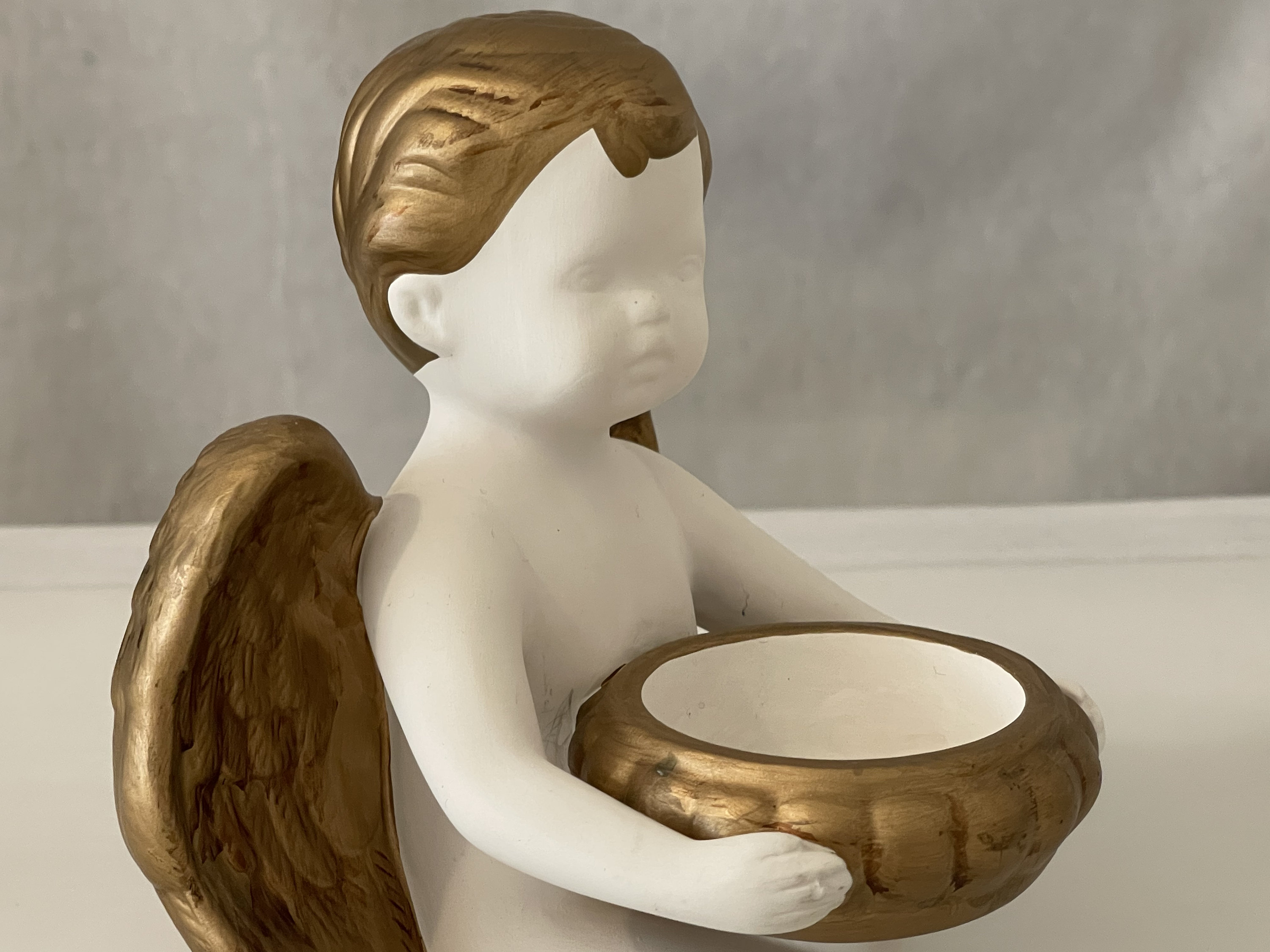 Vintage Partylite Gold Angel Cherub Tealight Holder, Birthday, Xmas ...