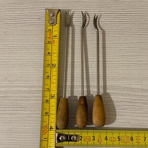 Vintage Wooden Handle Olive Cocktail Pick Set of 3 Piece Mini Appetizer ...