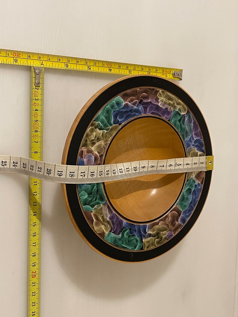 Cosmic Clouds Platter Bowl, Beech Wood, Painted, Display Dish, Handmade ...