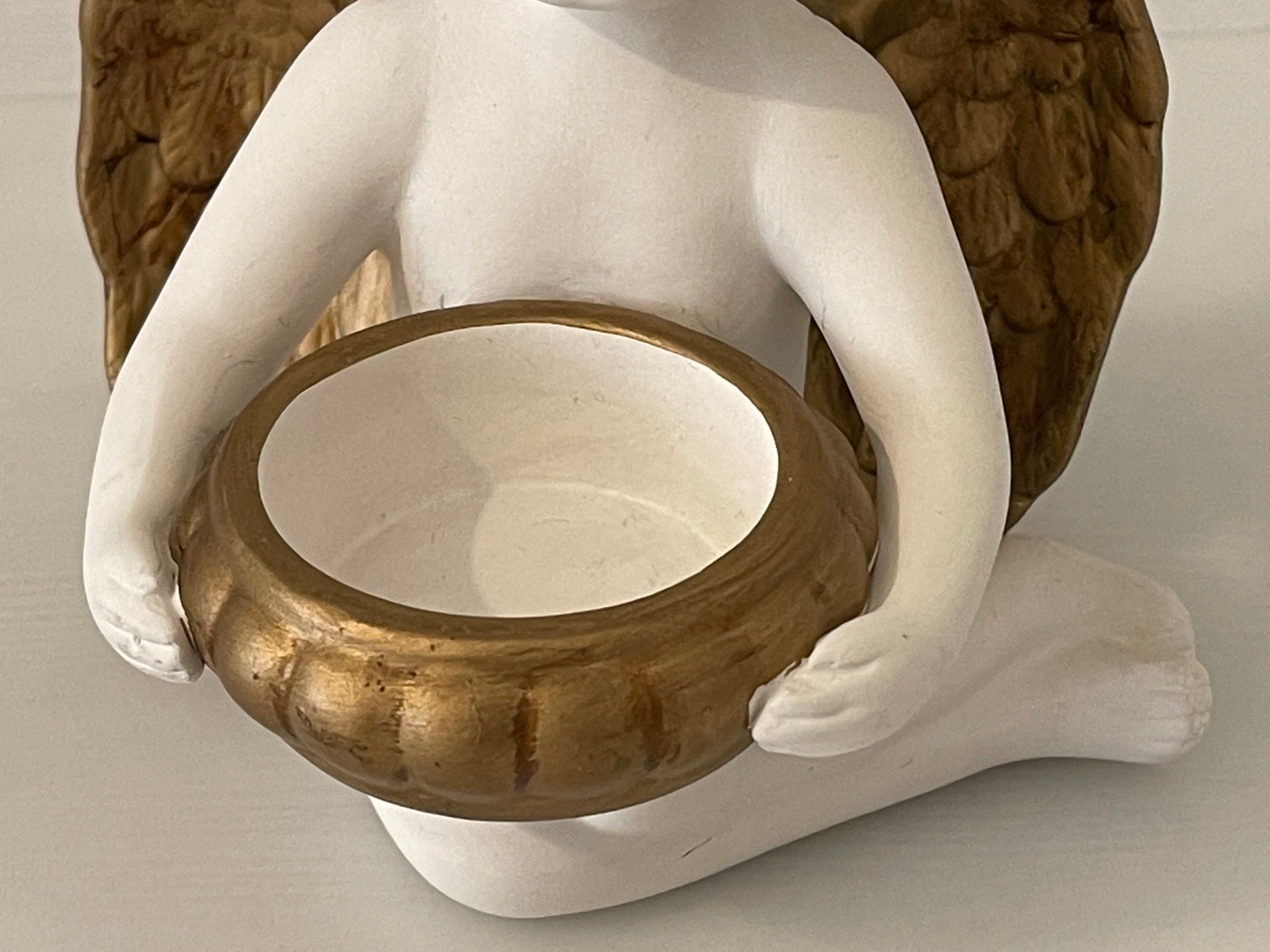 Vintage Partylite Gold Angel Cherub Tealight Holder, Birthday, Xmas ...