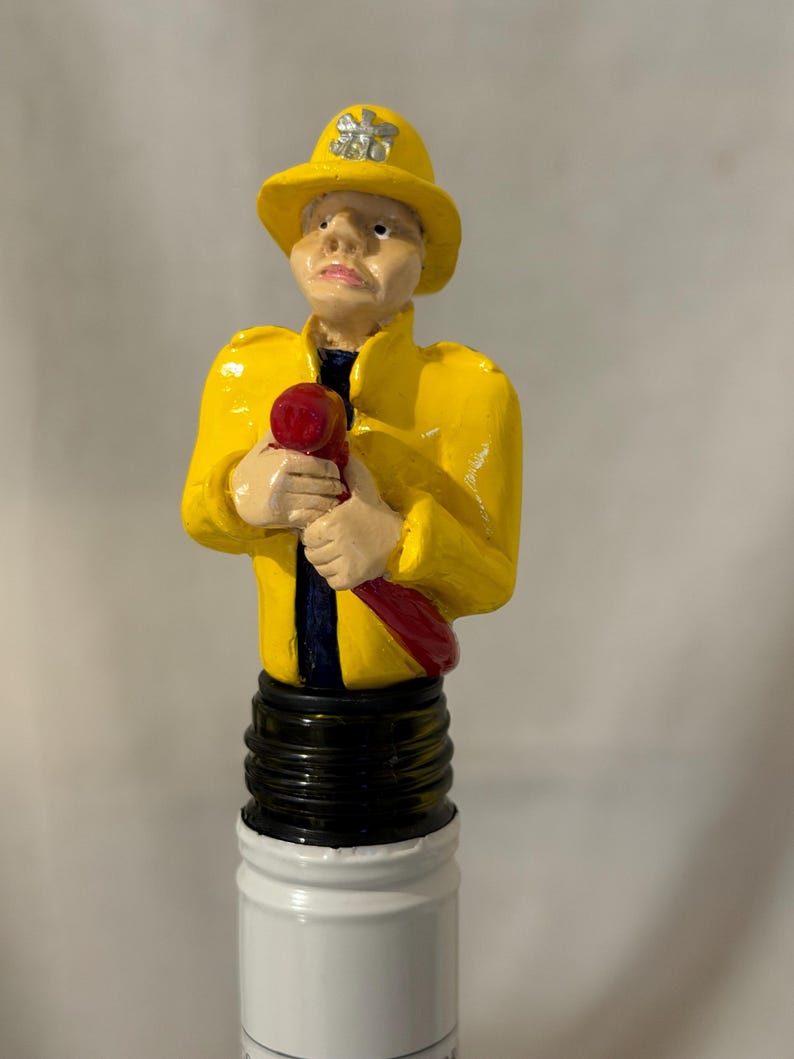 Vintage Fireman Wine Bottle Stopper, Rubber Seal Kitchen Decor - Etsy UK