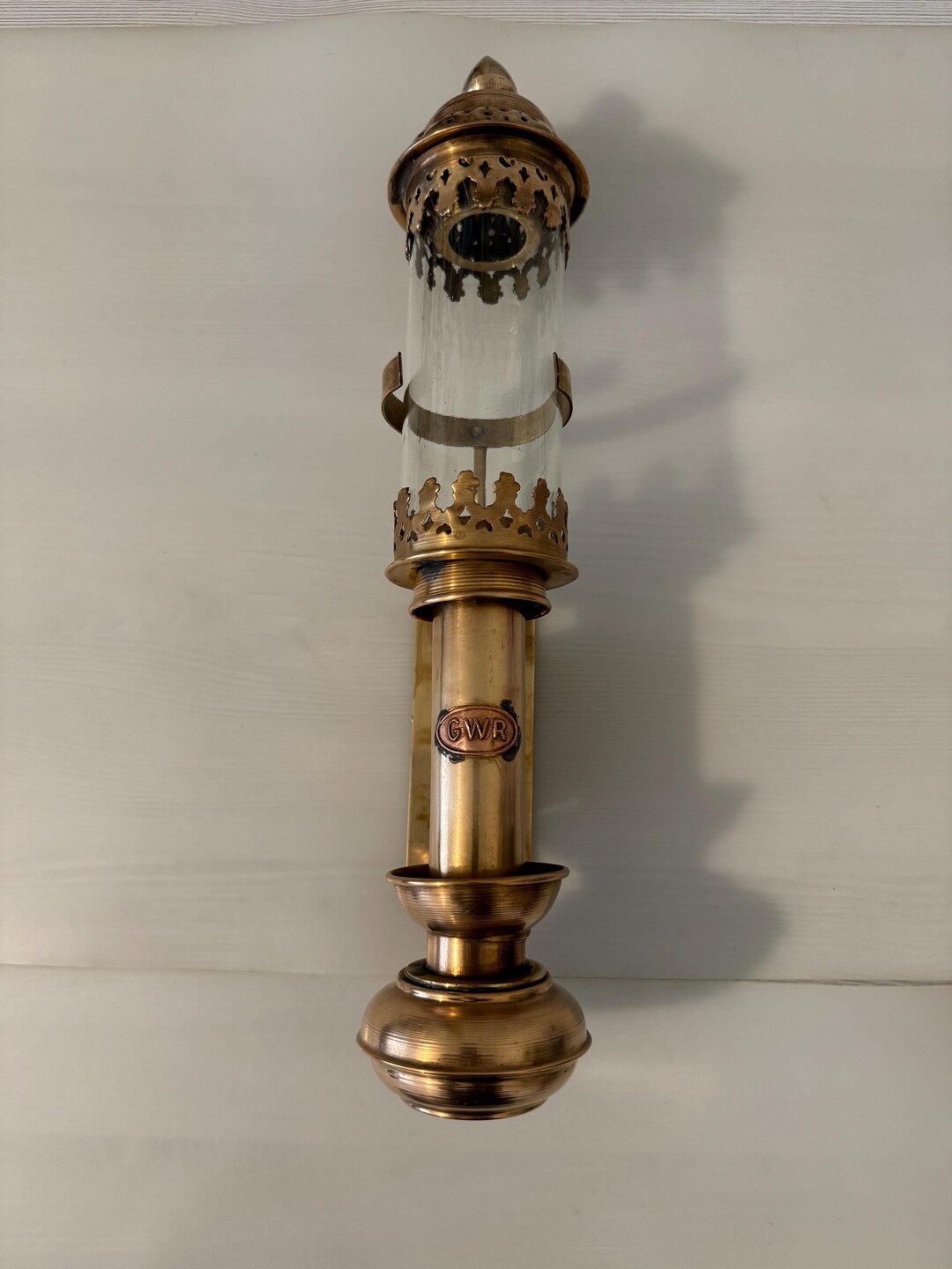 Antique Victorian GWR Brass Wall Mounted Carriage Lantern Railway Lamp ...
