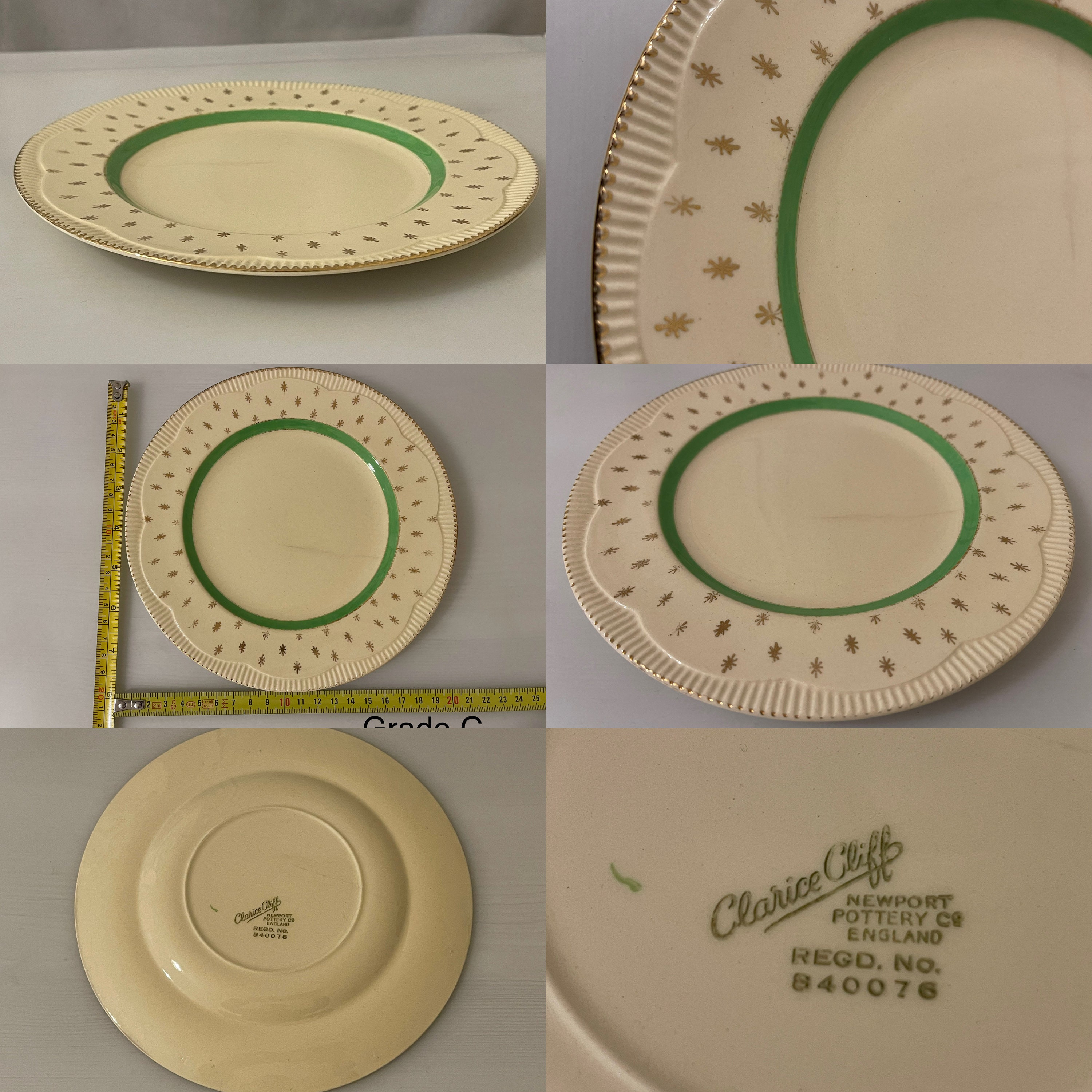 Clarice Cliff Plates Newport Pottery Collectable Kitchen Housewarming ...