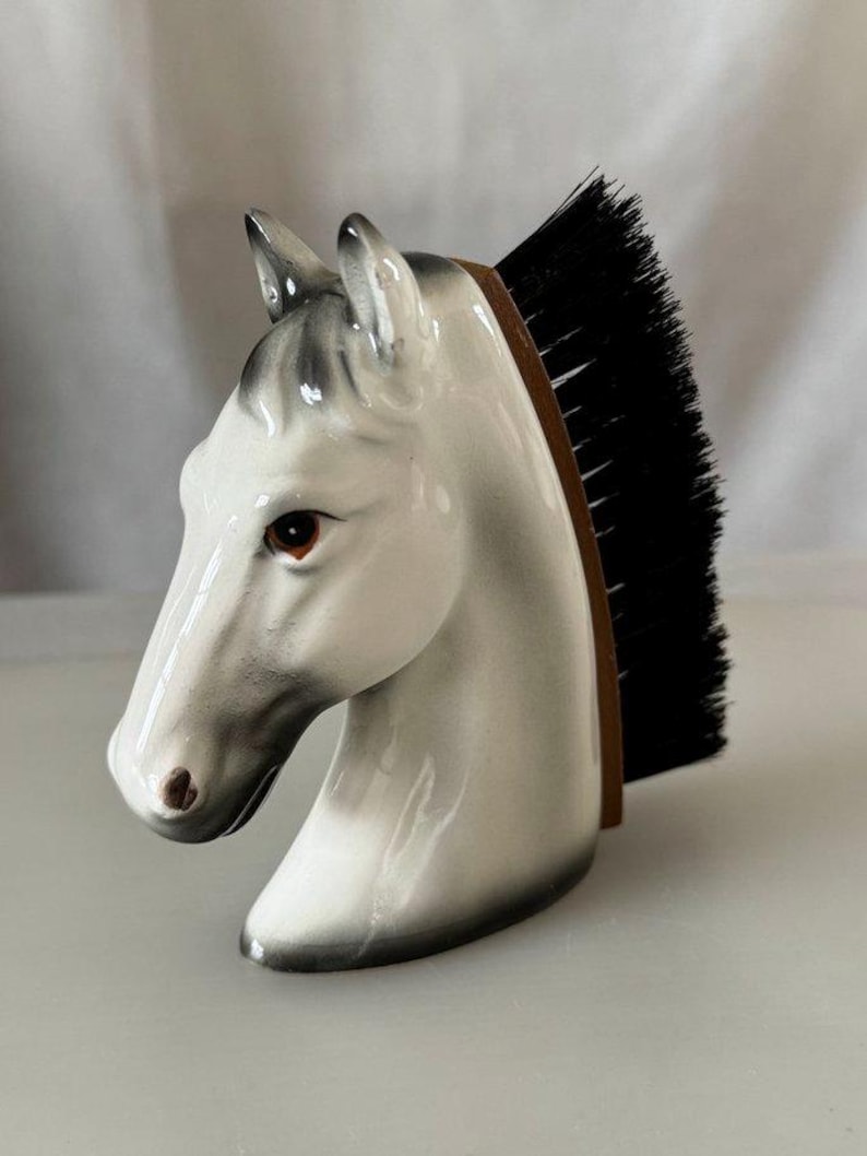 Vintage Ceramic Horse Head Lint Brush | Collectable Home Decor ...