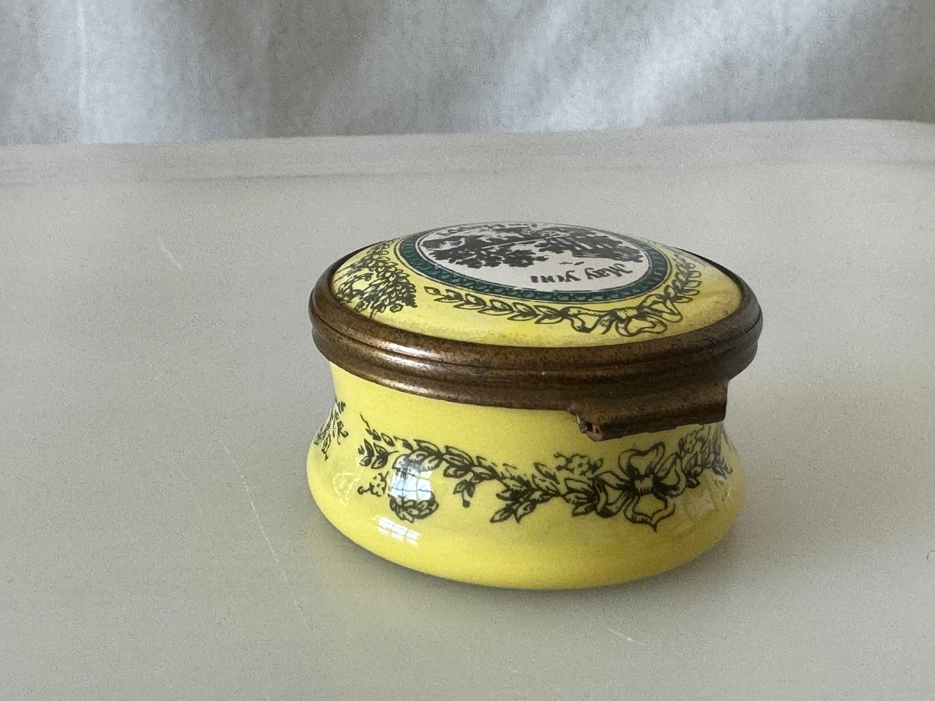 Antique Bilston & Battersea Enamels Mini Trinket Pill Box Pot "may You ...