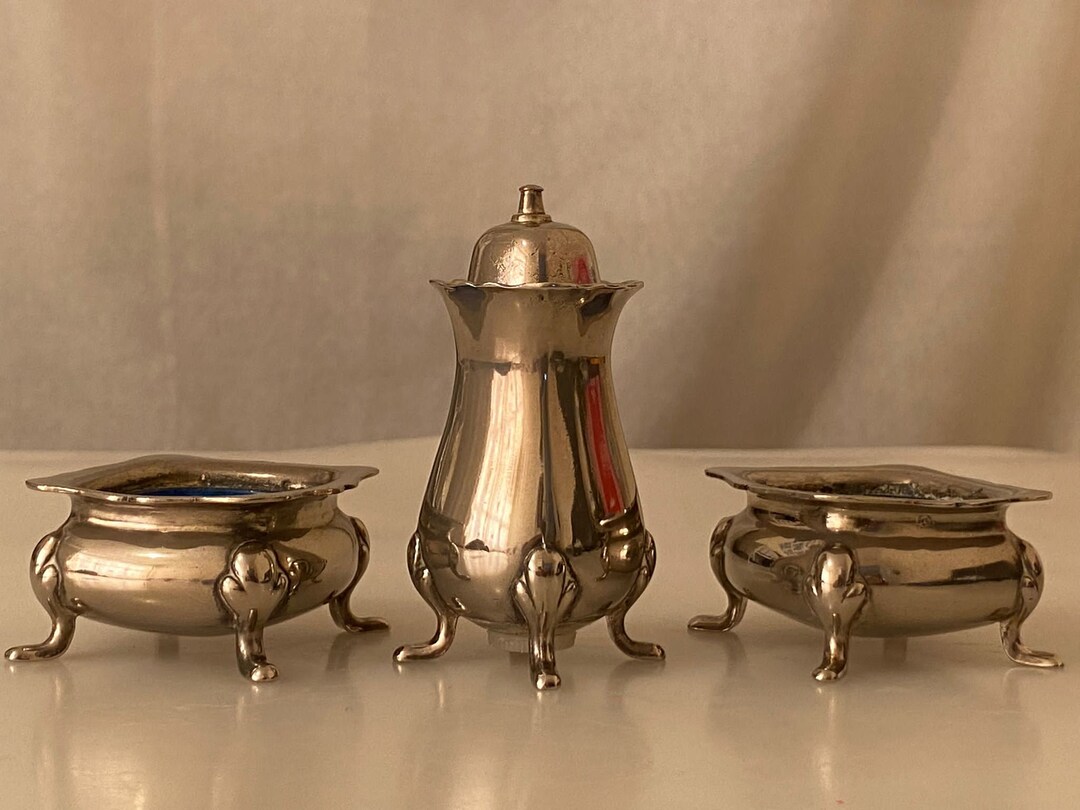 Vintage Silver Plated Condiment Set, Victorian Style, 3-piece ...