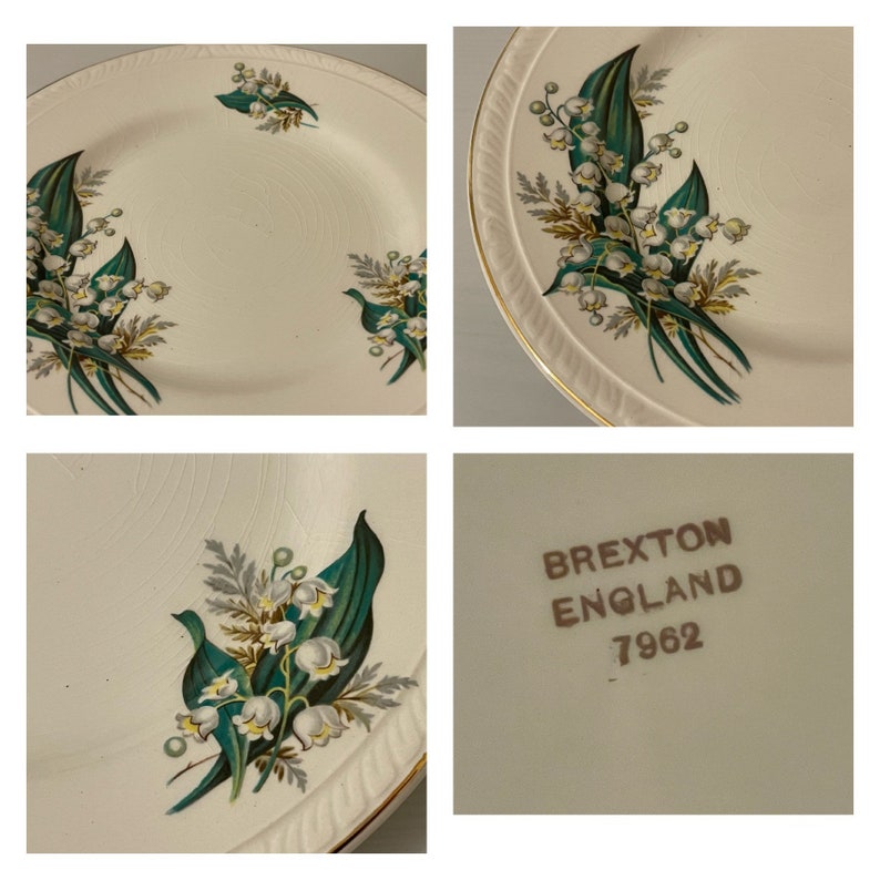 Vintage Brexton Picnic Tea Plates Replacement Green White - Etsy