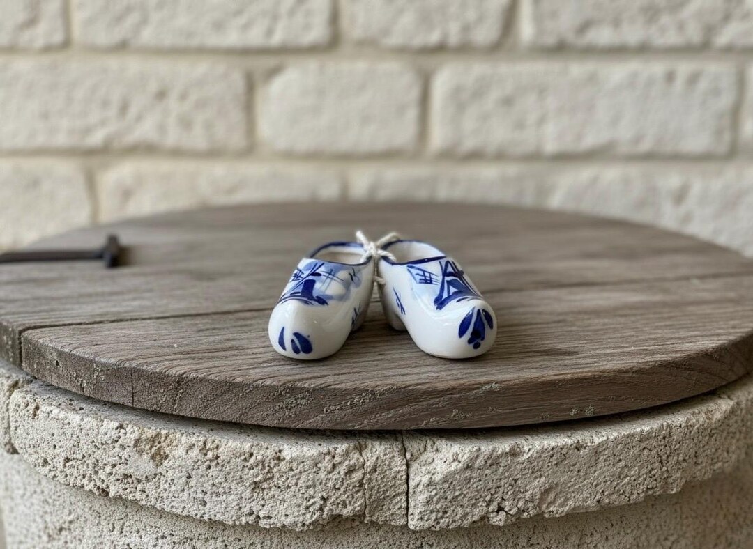 Vintage Delft Blue Dutch Ceramic Shoes Clogs, Holland Windmill Souvenir ...