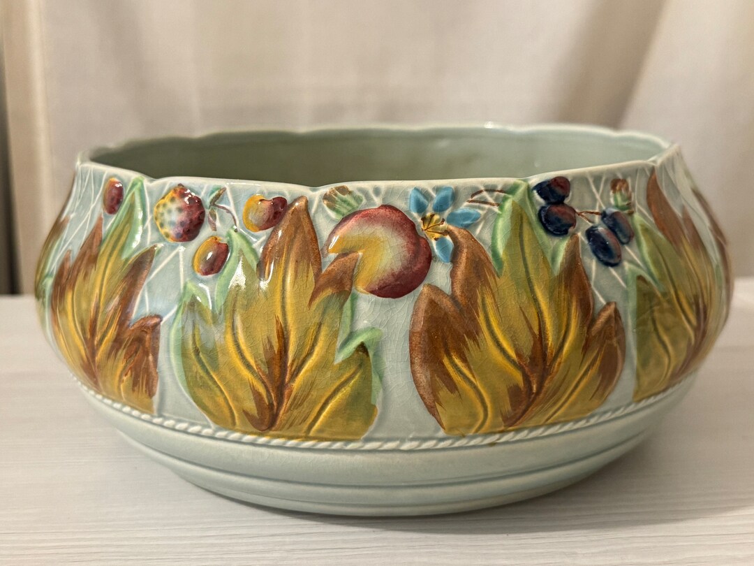 1930s Original Clarice Cliff Newport Pottery Centrepiece Bowl Green ...