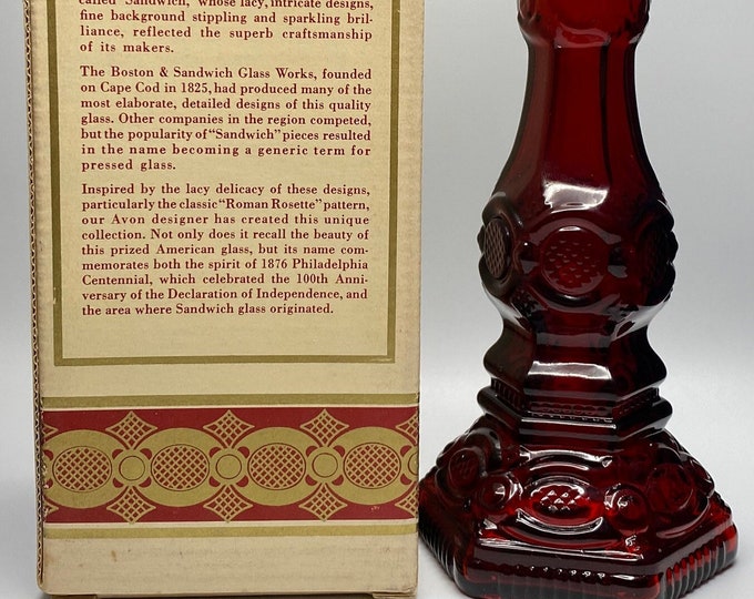 Vintage Avon Cape Cod Candlestick Candle Holder Ruby Red Candle Holder ...
