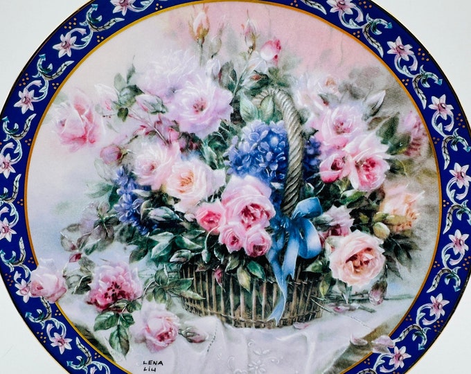 Collectible Roses Plate: Part of Lena Liu's Basket Bouquets Collection ...