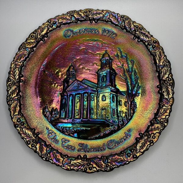 Fenton Carnival Christmas Plates Plate - Etsy