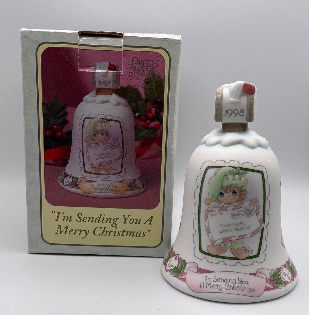 ENESCO Precious Moment Christmas Bell 1998 Original Box I'm Sending You ...