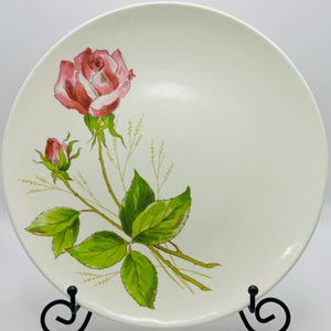 Elegant Vintage Knowles 'tea Rose' Dinner Plates White With Pink Roses ...