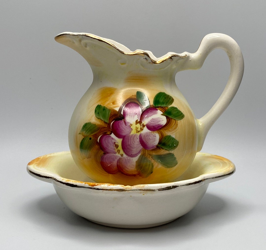 Vintage Mini Pitcher and Bowl Set- Made in Japan - Vintage Decor - Etsy