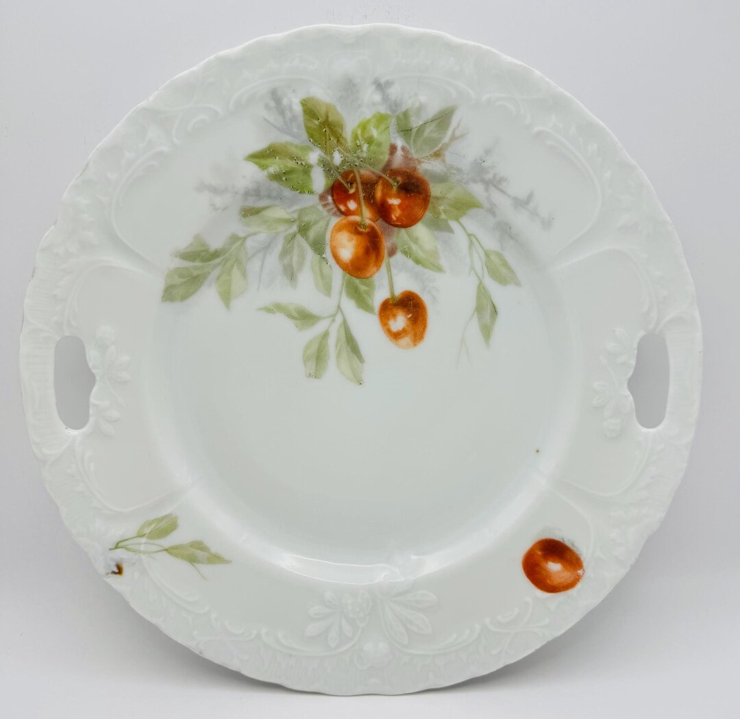 Double Handled Cherry Plate - Farmhouse Kitchen Decor - Etsy