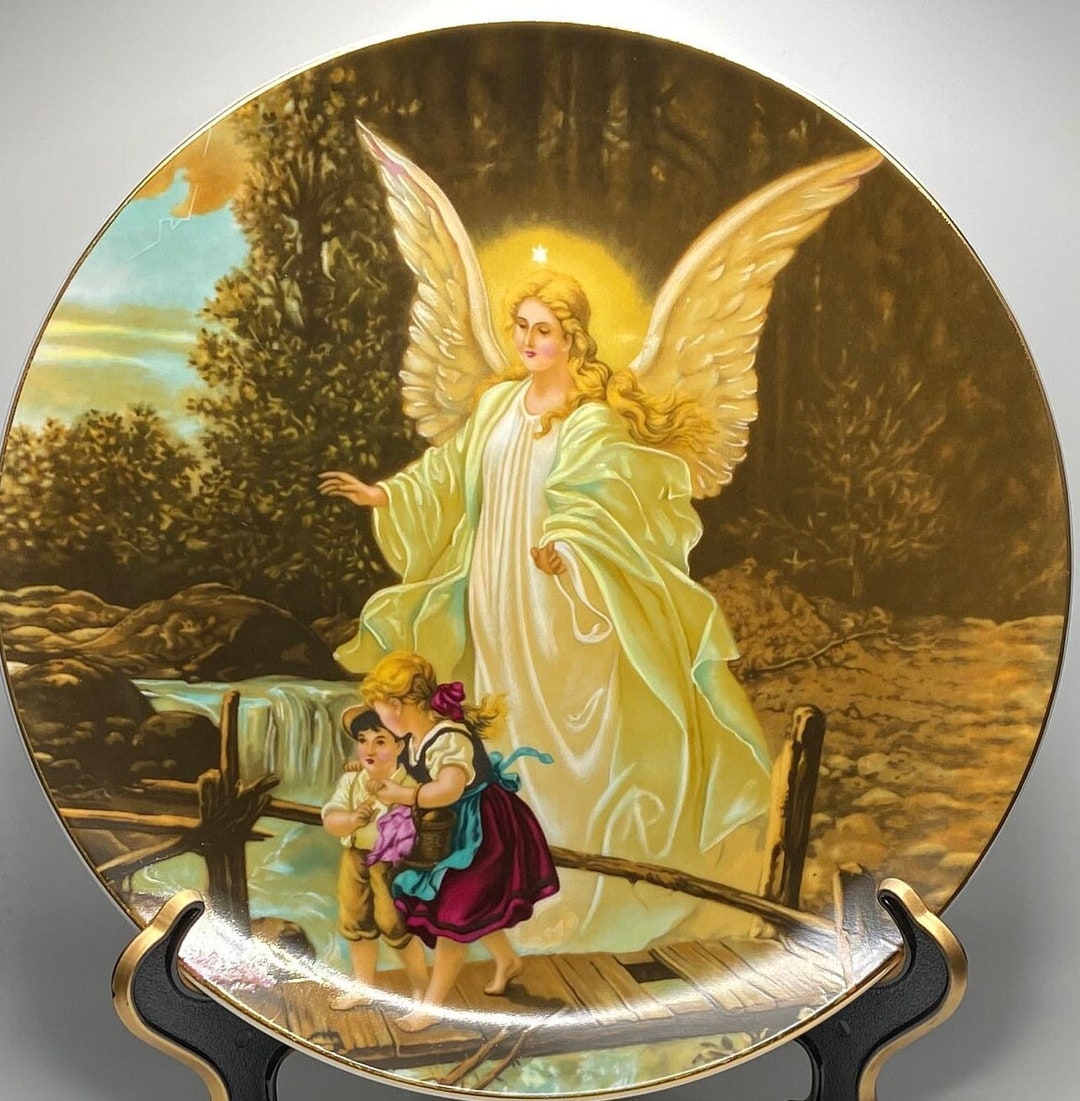Elegant Vintage Lefton China Guardian Angel Plate Limited Edition 1993 ...