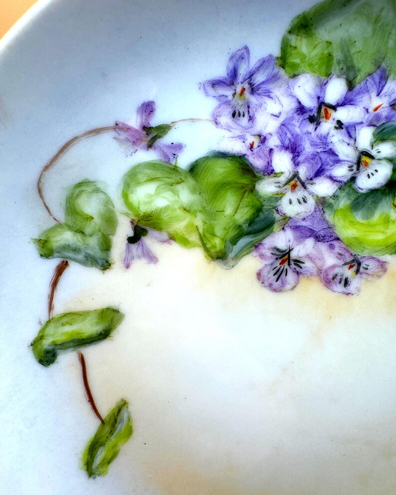 Vintage Hand Painted Violet Plate - Artist Signed - Etsy