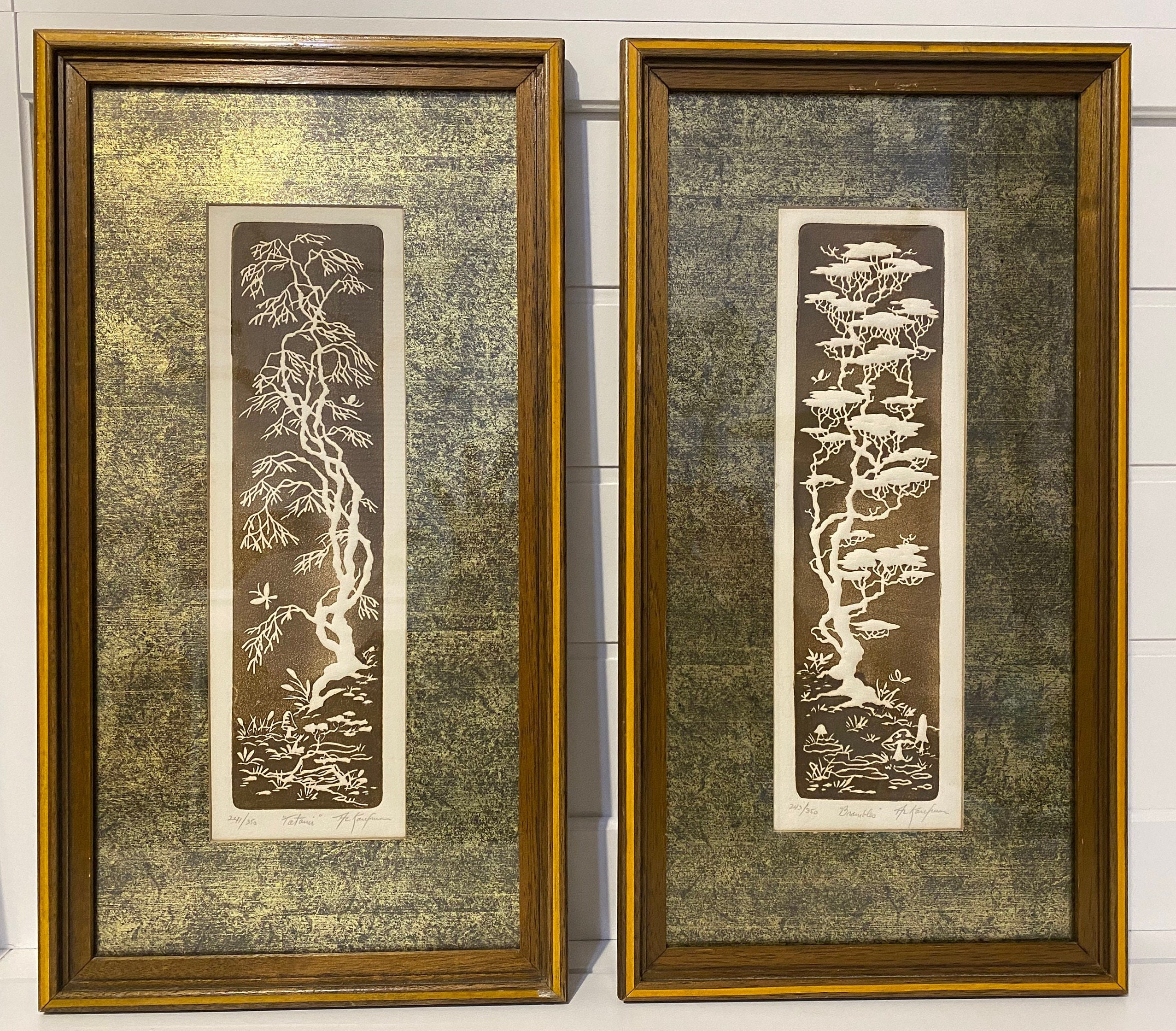 Vintage Al Kaufman Intaglio Pair of Original Art Mid Century - Etsy