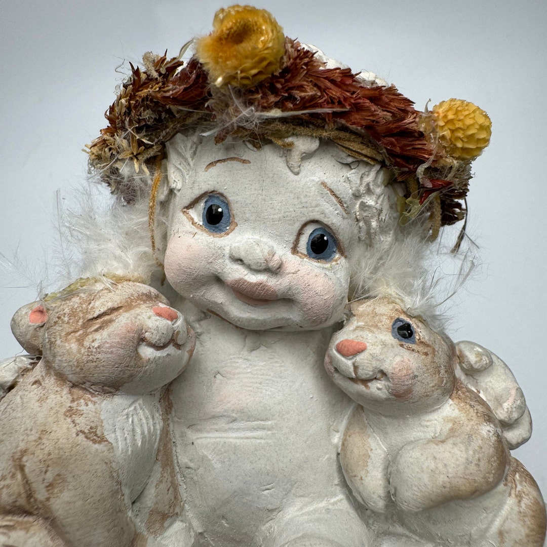 Adorable Dreamsicle Cherub With Bunnies - 'three Amigos' DC179 ...