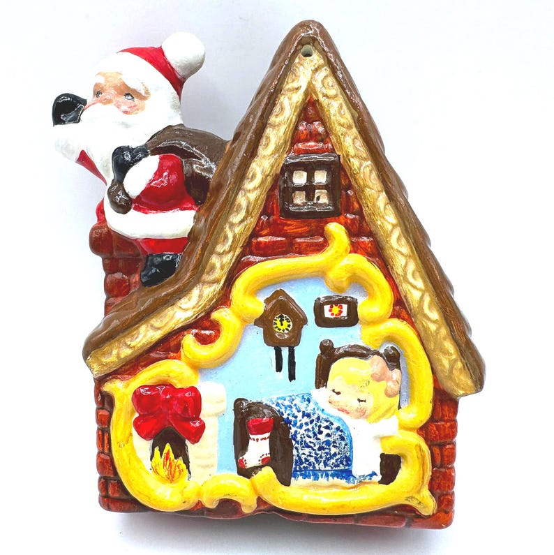 Artist Signed Christmas Houses - Vintage 1983 Hand Painted Ceramic ...