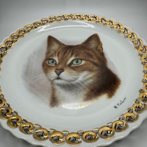 Vintage Cat Collectible Plate - Artist Signed - Gift for Cat Lover ...