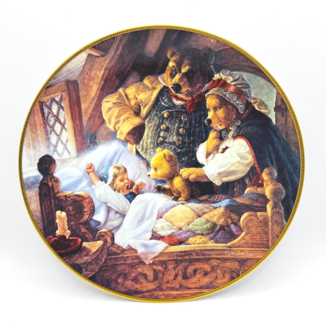 Vintage Goldilocks and the Three Bears Plate by Knowles - Classic Fairy ...