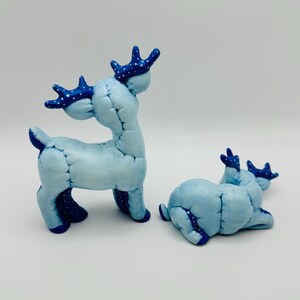 Charming Hand-painted Blue Reindeer Duo Vintage Decor - Etsy