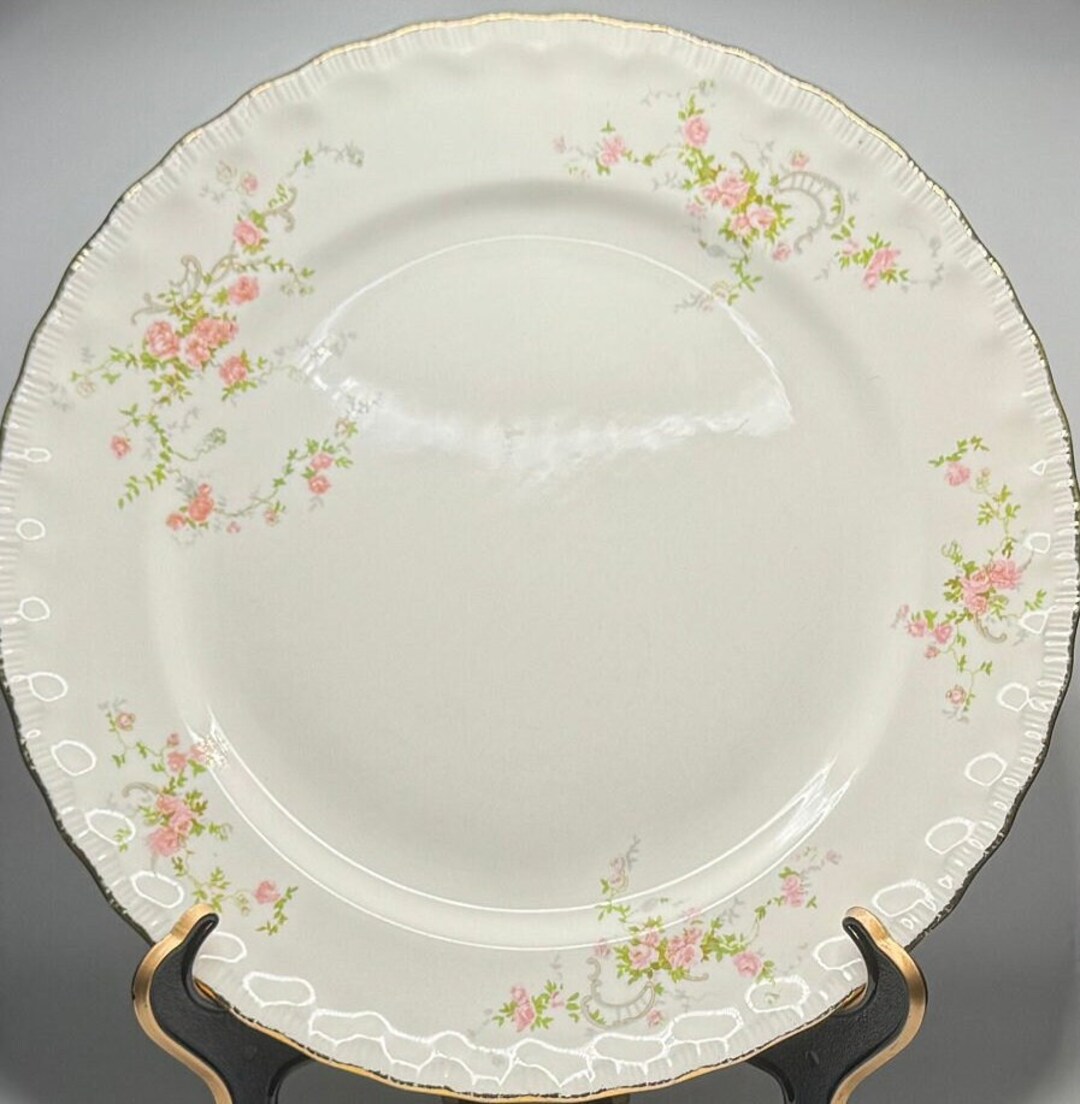Vintage Pope Gosser Dinner Plate With a Delicate Pink Rose Floral ...