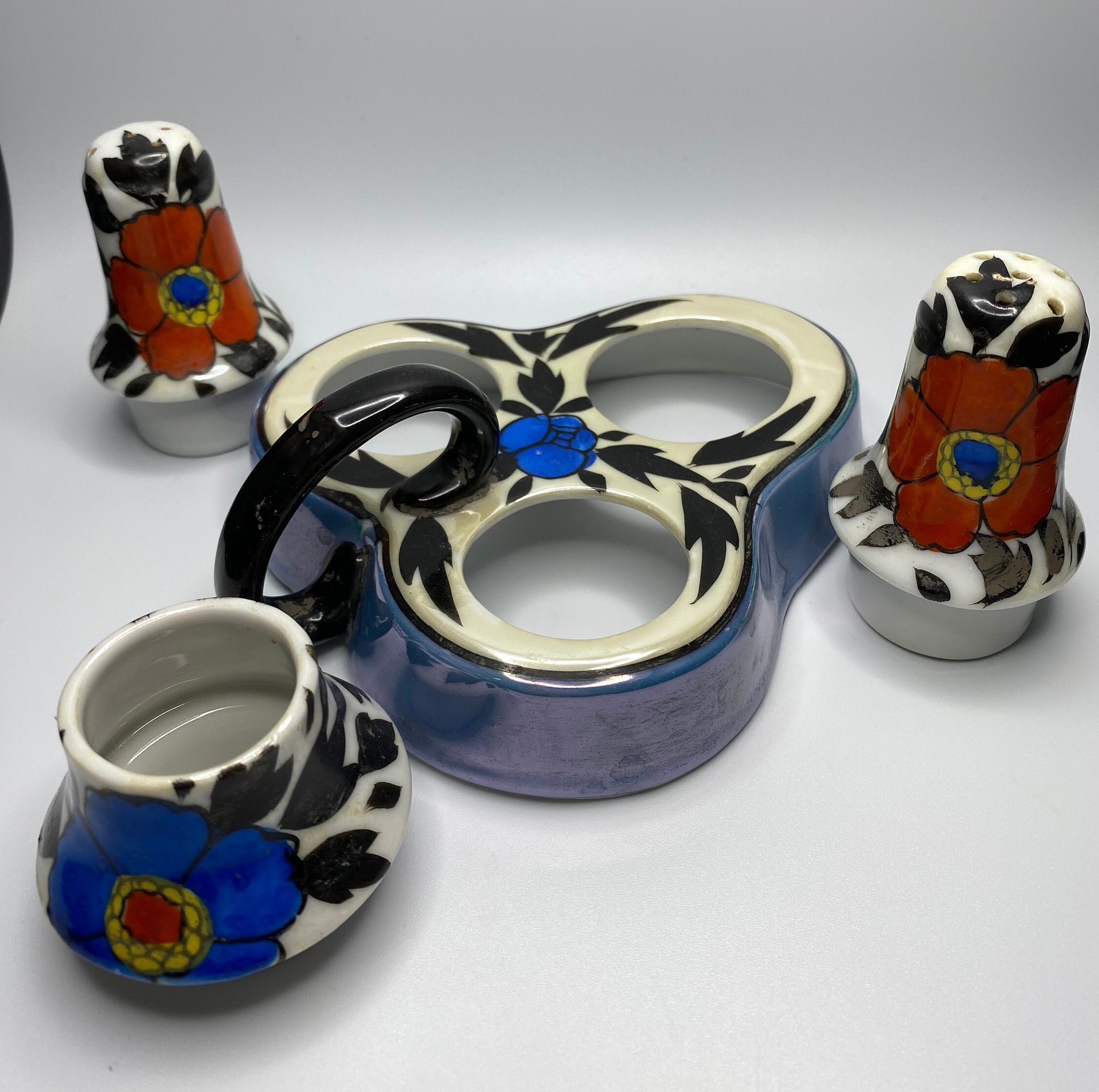 Vintage Japan Condiment Set Art Deco Condiment Set - Etsy