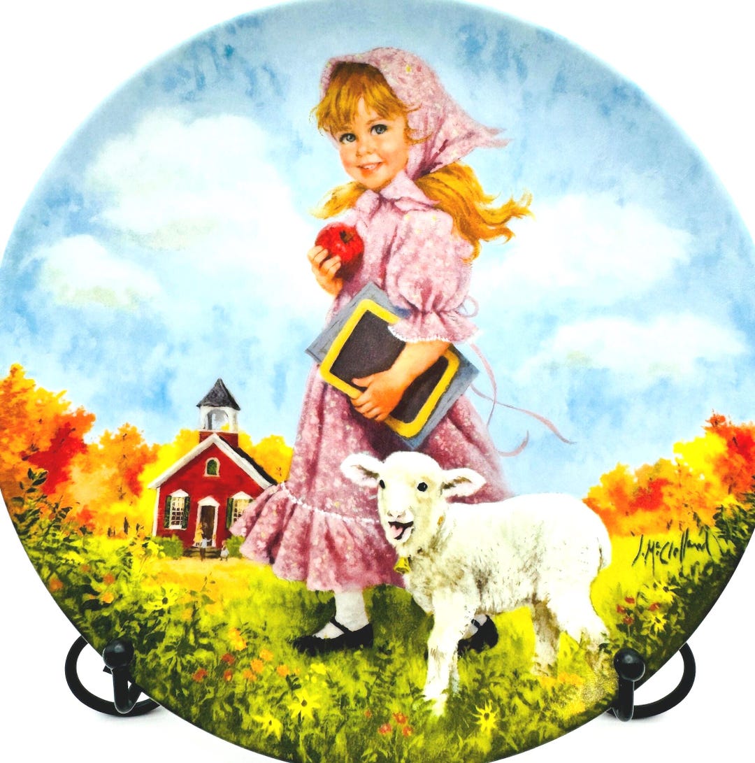 Vintage "mary Had A Little Lamb" Plate: Reco Mother Goose Series ...